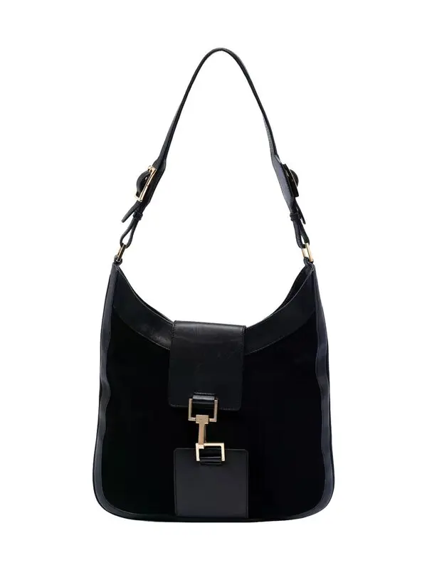 Gucci Suede Jackie Shoulder Bag - Black