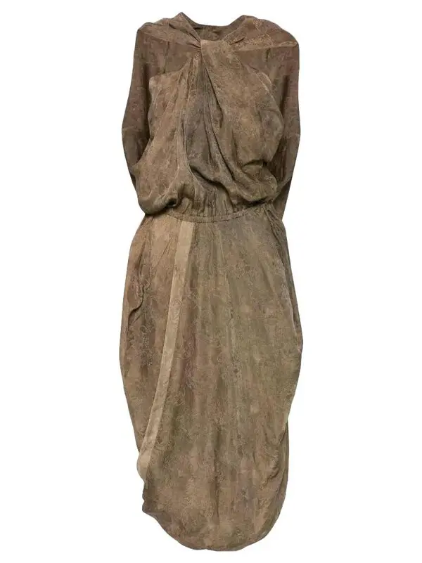 UMA WANG Agnes Sleeveless Midi Dress - Brown