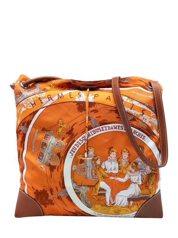 Hermès 2008 Silk And Barenia Crossbody Bag - Orange