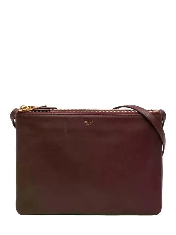 Celine Lambskin Leather Trio Crossbody Bag - Red