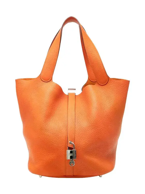 Hermès Clemence Picotin Lock 26 Handbag - Orange
