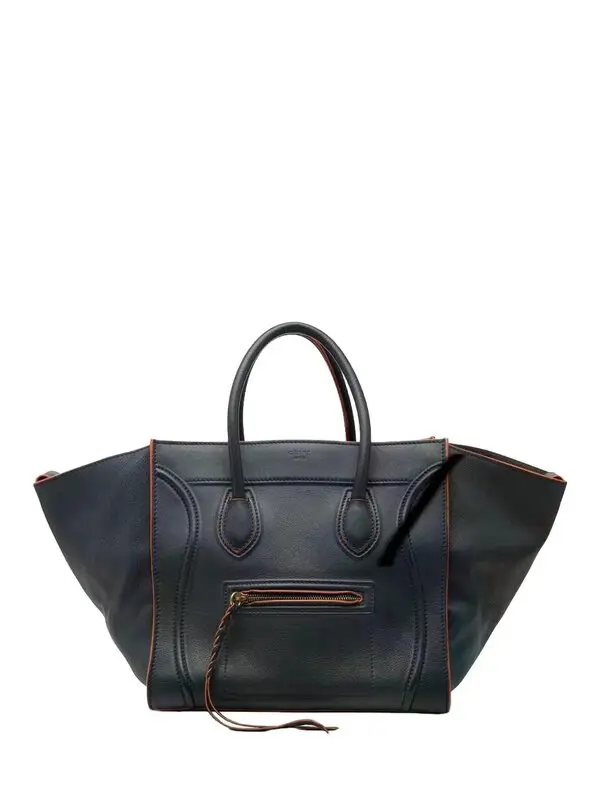 Celine Medium Leather Phantom Luggage Tote Bag - Blue