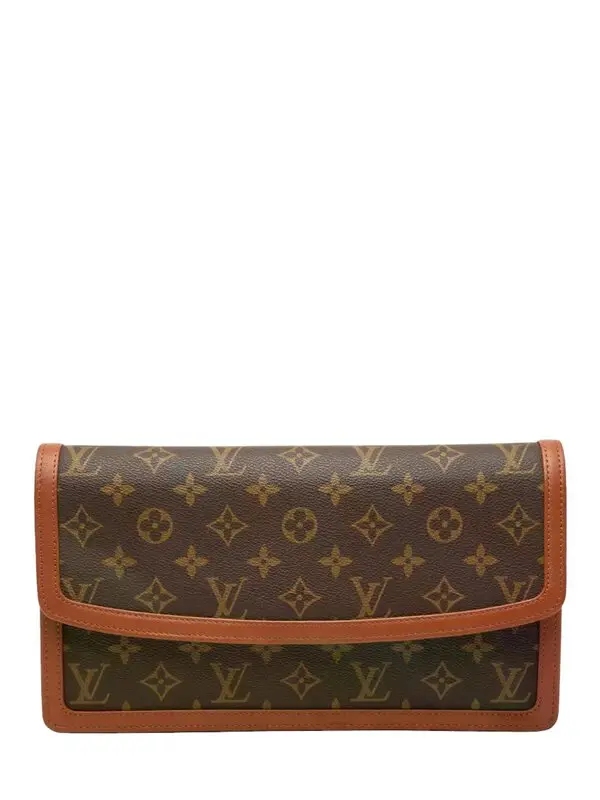 LOUIS VUITTON 1990 Monogram Pochette Dame Gm Clutch Bag - Brown