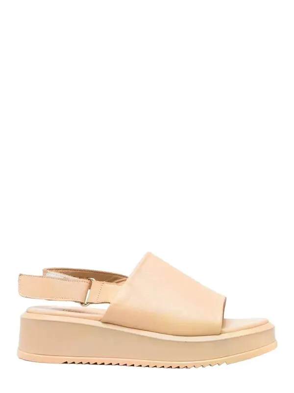 SERGIO MORETTI FIRENZE Open Toe Touch-strap Sandals - Neutrals