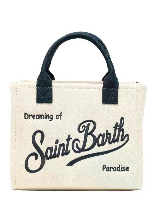 MC2 SAINT BARTH Logo-embroidered Tote Bag - Neutrals