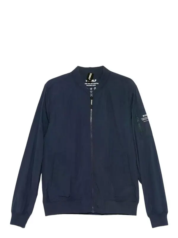 ECOALF Zip-up Jacket With Band Collar - Blue