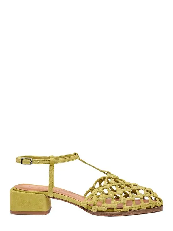 NAGUISA Adra Braided T-strap Sandal - Green