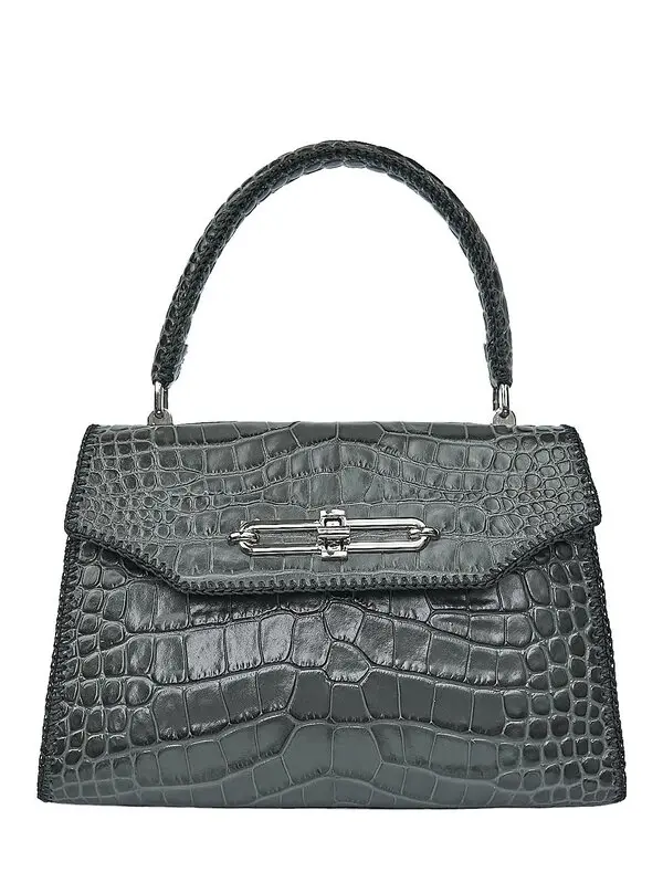 MALUSHA Nk Bag With Top Handle And Chain Strap - Grey