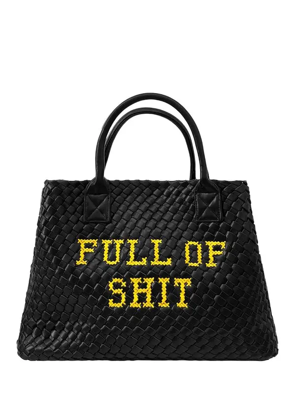 LILLY LOVES Woven Handbag - Black