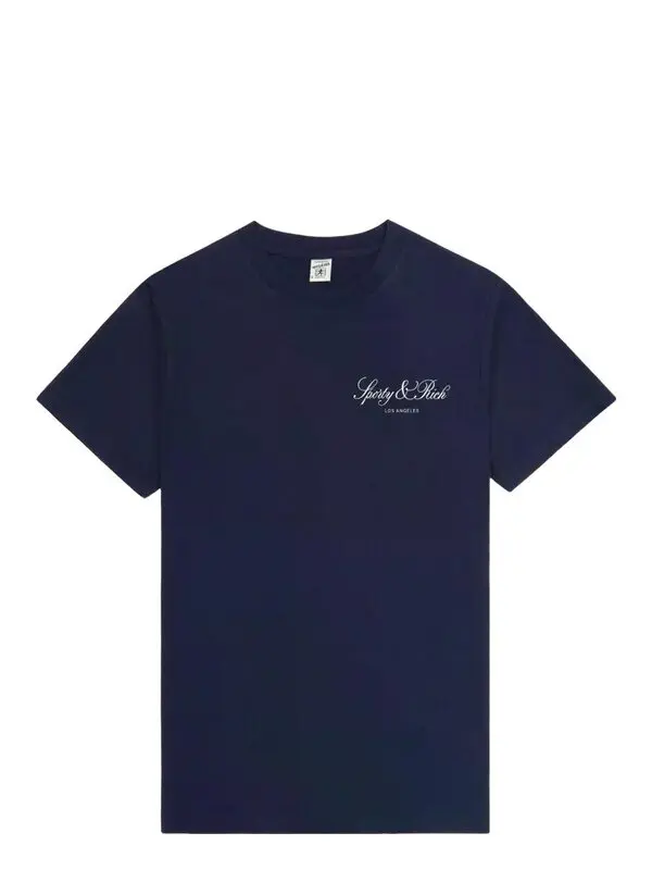 SPORTY & RICH Logo-lettering T-shirt - Blue