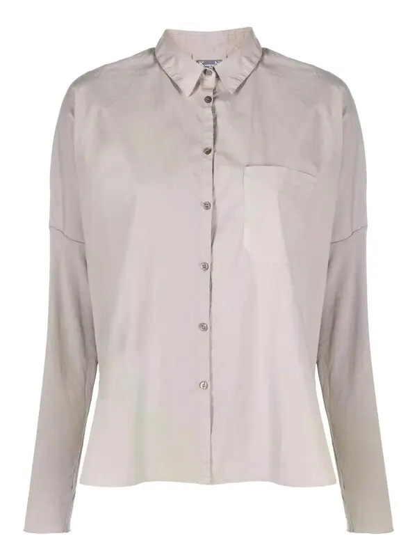 Kristensen Du Nord Long Sleeve Stretch Cotton Shirt - Grey
