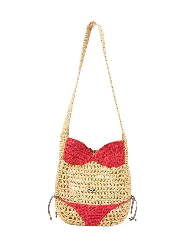 Emilio Pucci Woven Bikini Patch Shoulder Bag - Neutrals