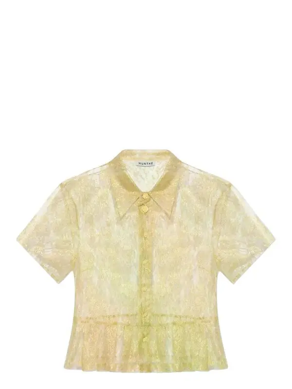 Munthe Bustona Floral Lace Ruffled Blouse - Yellow