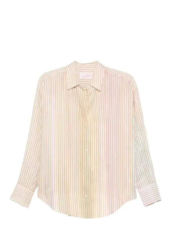 MC2 SAINT BARTH Striped Logo Embroidered Shirt - Neutrals