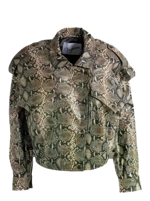 Vaquera Python-effect Epaulette Jacket - Neutrals