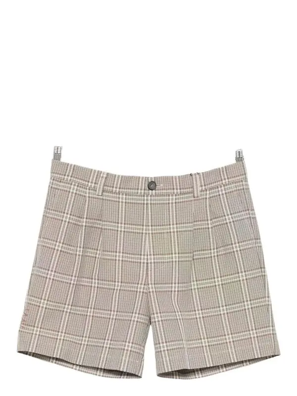 AMARANTO Plaid Pleated Shorts - Neutrals