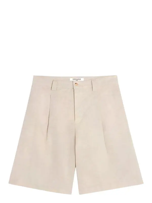 Maison Kitsuné Pleated Detail Shorts - Neutrals
