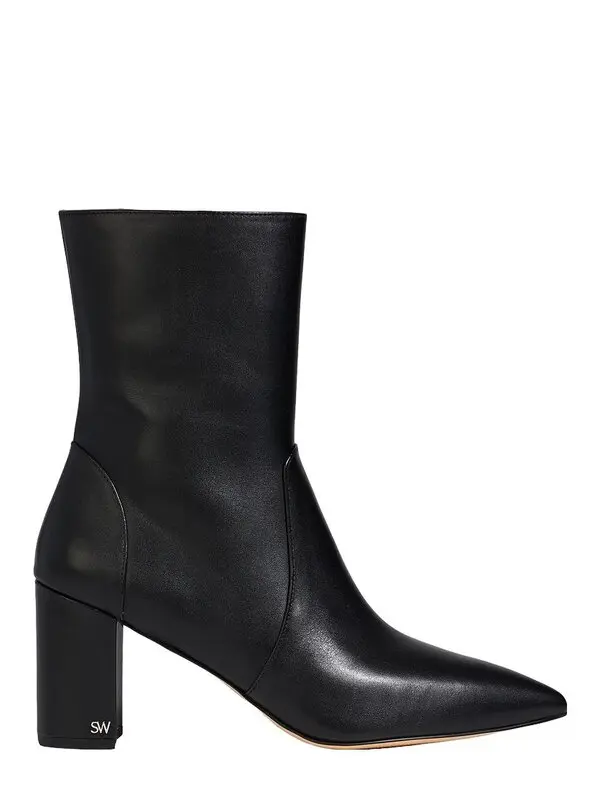 STUART WEITZMAN Renegade 75 Leather Ankle Boots - Black