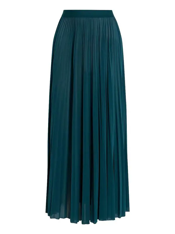 Ronny Kobo Pleated Stretch-crepe Maxi Skirt - Petrol