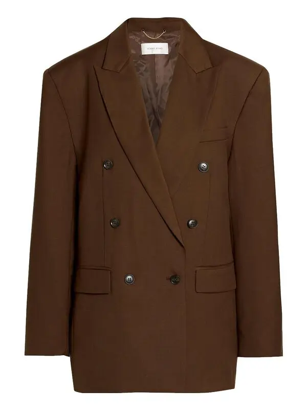 Ronny Kobo 1988 Double-breasted Wool-blend Blazer - Brown