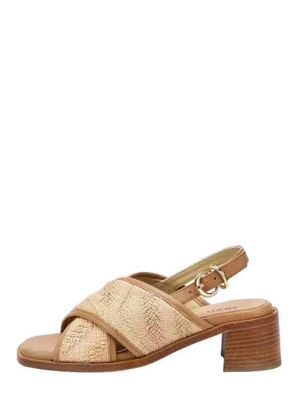 FRAU Herringbone Effect Crossover Strap Sandals - Neutrals