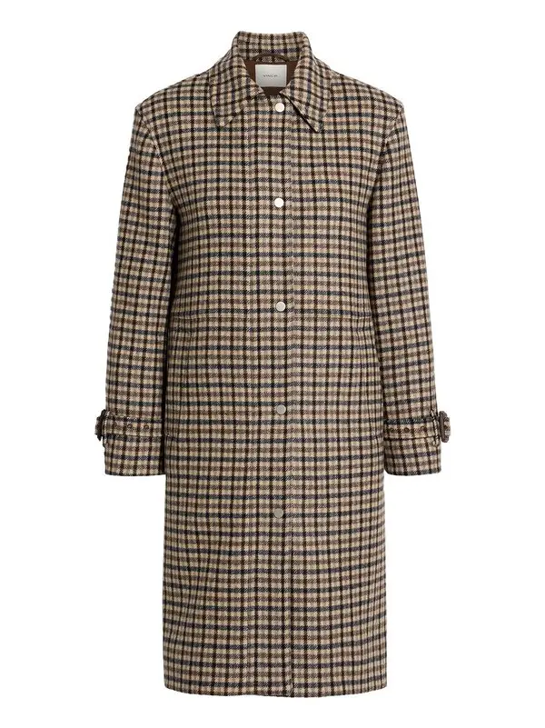 Vince Checked Wool-blend Tweed Coat - Beige
