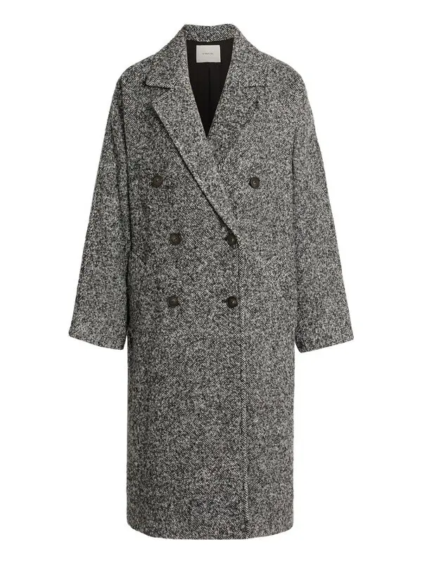 Vince Double-breasted Tweed Coat - Gray