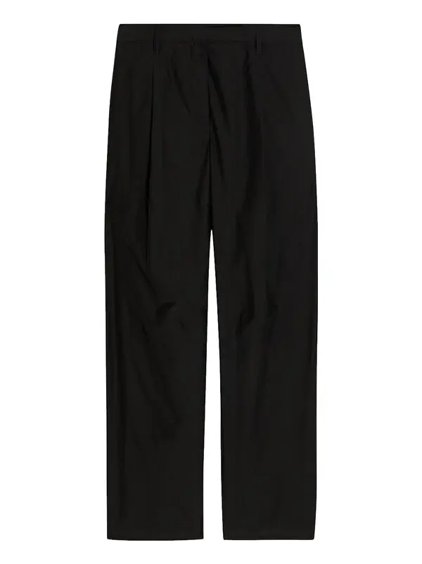 Theory Cropped Cotton-blend Straight-leg Pants - Black