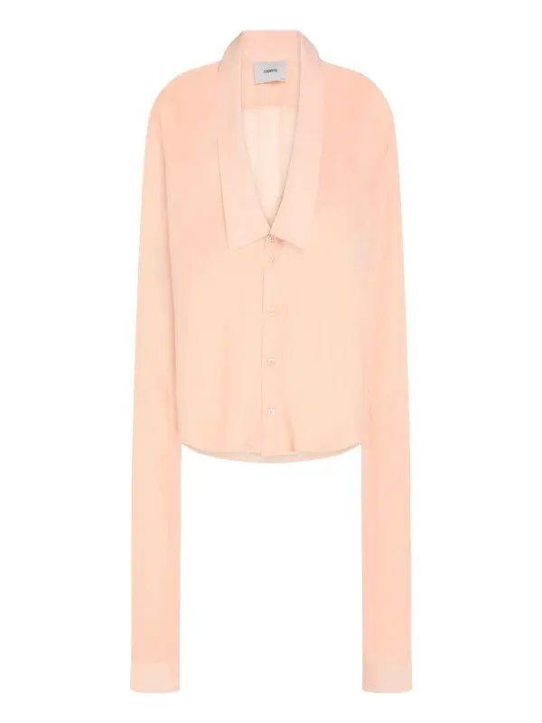 Coperni Chiffon Shirt With Split Cuffs - Peach