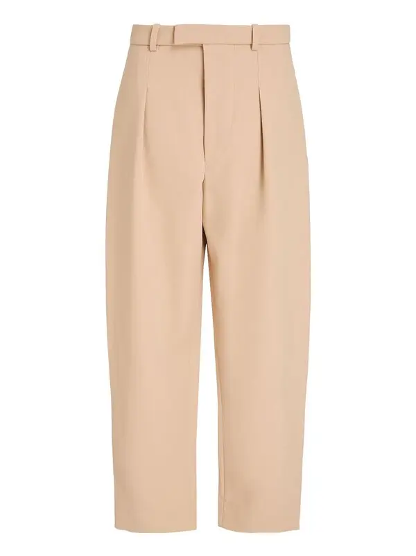 Wardrobe.NYC Hailey Bieber Pleated Wool-crepe Wide-leg Pants - Beige