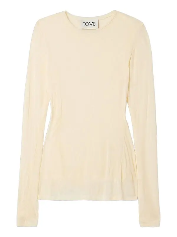 Tove Rosalie Gathered Jersey Top - Cream