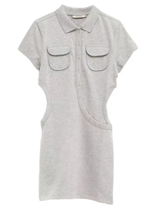 Paloma Wool Susana Cut-out Button-up Dress - Grey