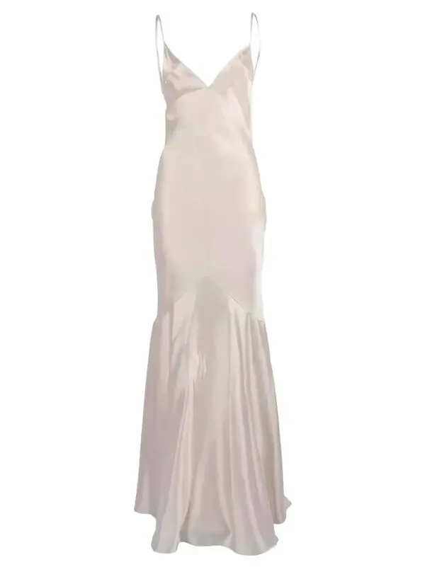 Elisabetta Franchi Satin Finish Flared Dress - Neutrals