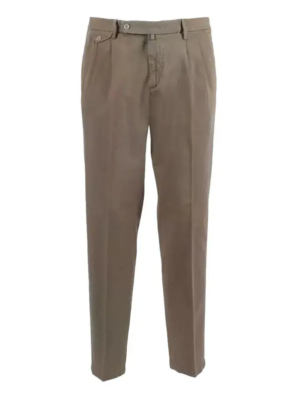 BRIGLIA 1949 Pleated Front Tapered Trousers - Neutrals