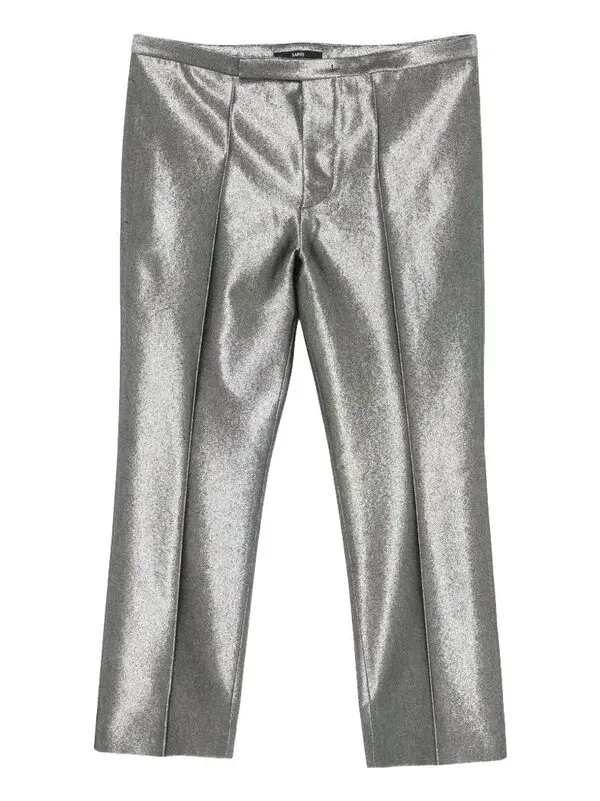 SAPIO Metallic Effect Pressed Crease Trousers - Silver