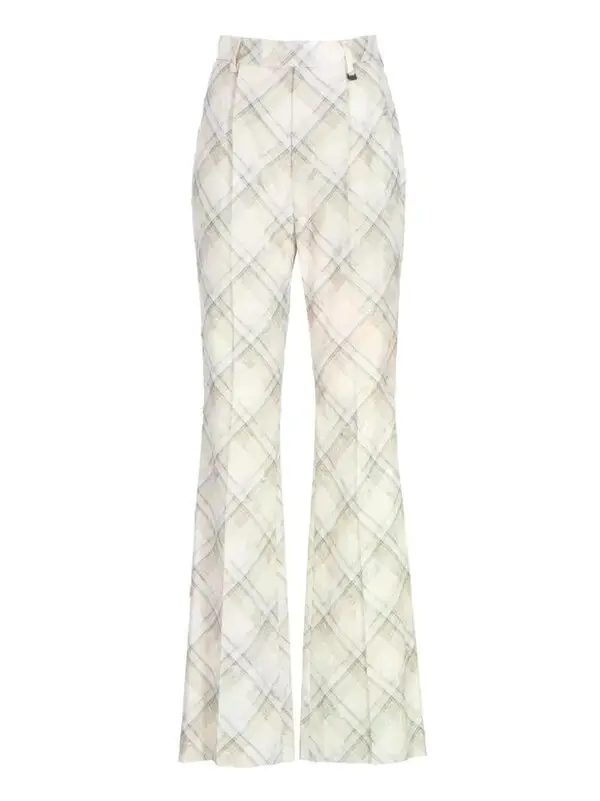 VIVIENNE WESTWOOD Check Pattern Distressed Trousers - Neutrals