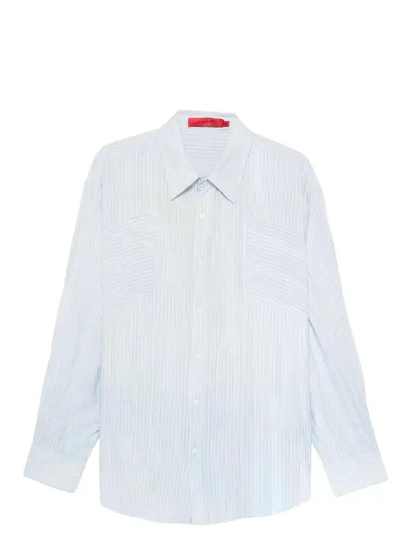 ACUPUNCTURE 1993 Striped Panelled Shirt - Blue