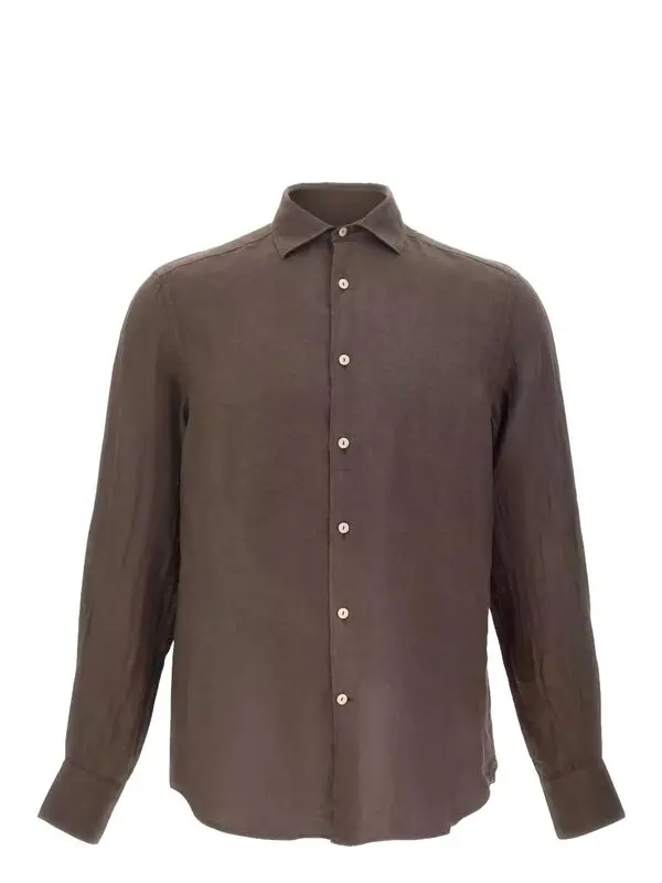 MC2 SAINT BARTH Pamplona Button-down Linen Shirt - Brown