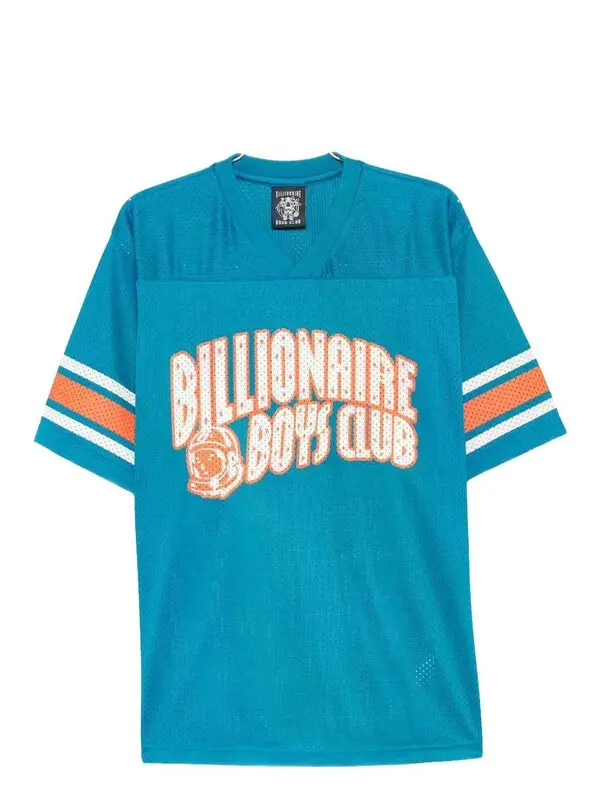 BILLIONAIRE BOYS CLUB V-neck Mesh T-shirt With Graphic Print - Blue