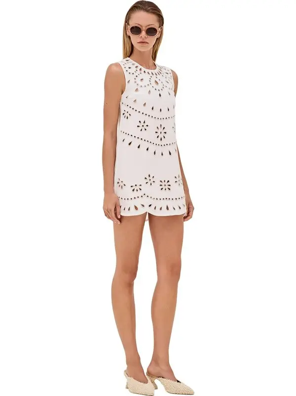 Alexis Adilyn Scalloped Mini Dress - White