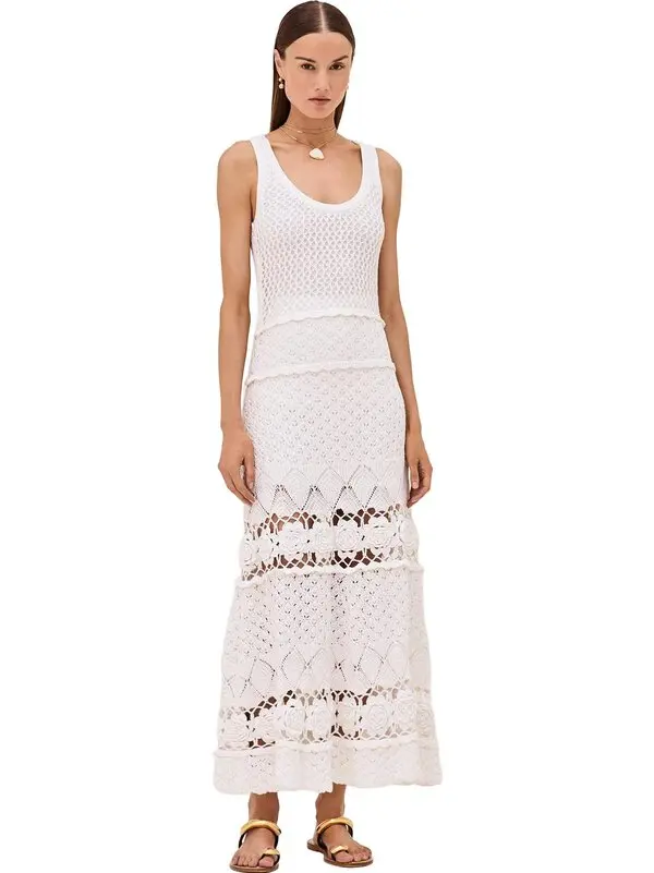 Alexis Aleala Crochet Maxi Dress - White