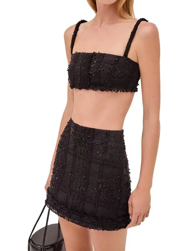 Alexis Elma Tweed Mini Skirt - Black