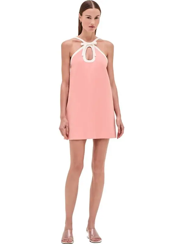 Alexis Elenora Crepe Mini Dress With Bow Neckline - Melon