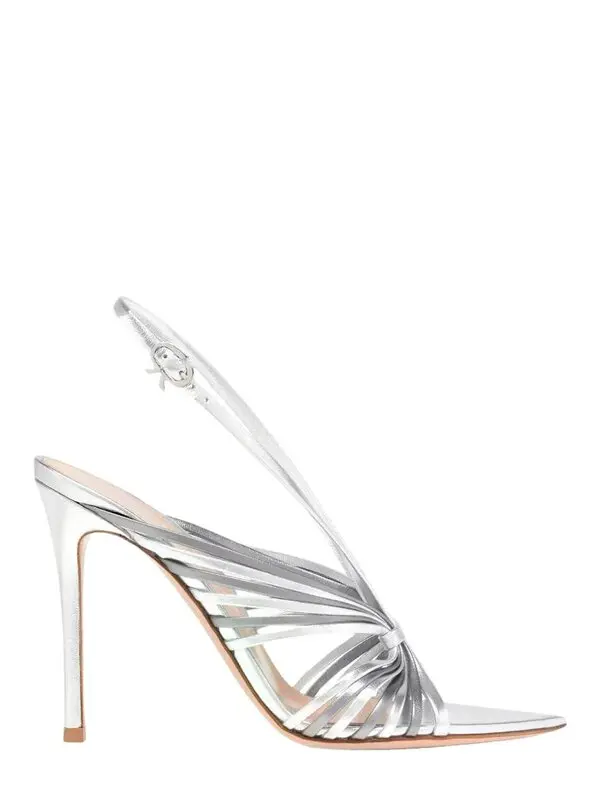 GIANVITO ROSSI Strappy Pointed-toe Sandals - Silver