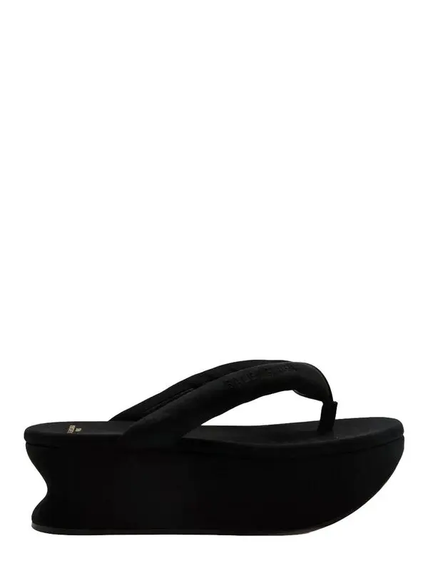Balenciaga Logo Detail Platform Sandals - Black