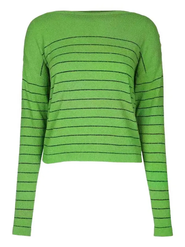 Elisabetta Franchi Striped Knitwear Sweater - Green