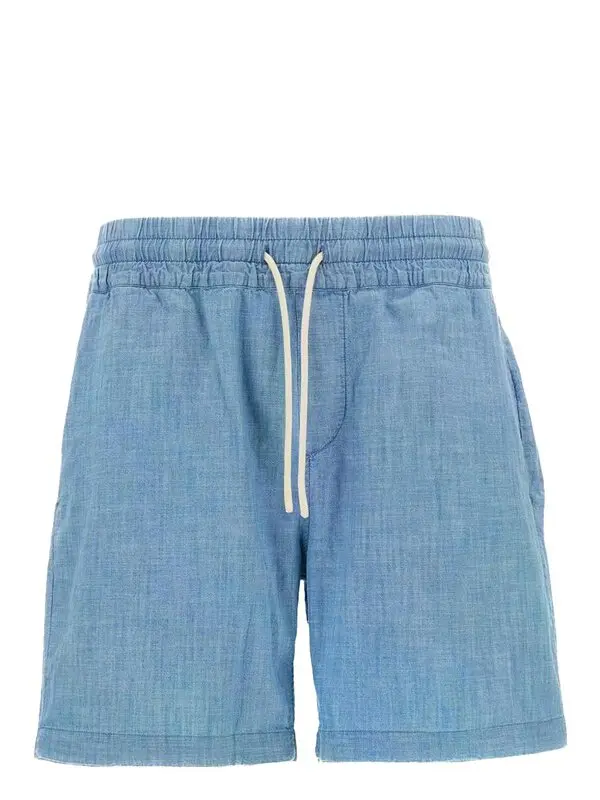 Portuguese Flannel Chambray Drawstring Shorts - Blue