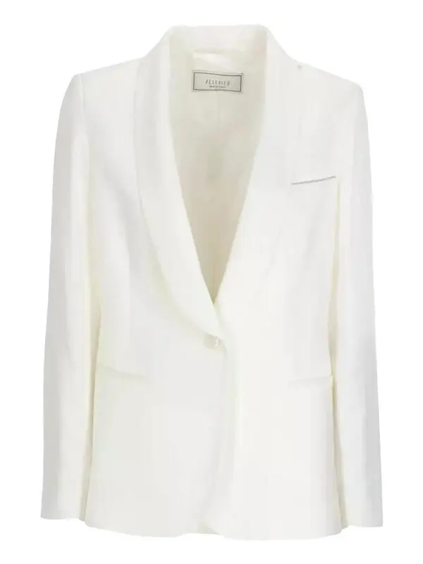 Peserico Shawl Lapel Embellished Jacket - White