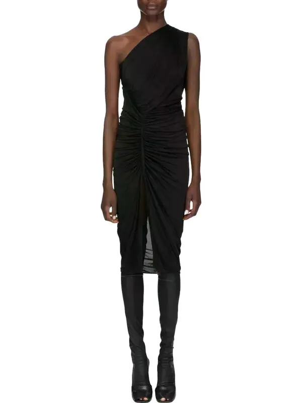 Rick Owens One-shoulder Ruched Dress - Black