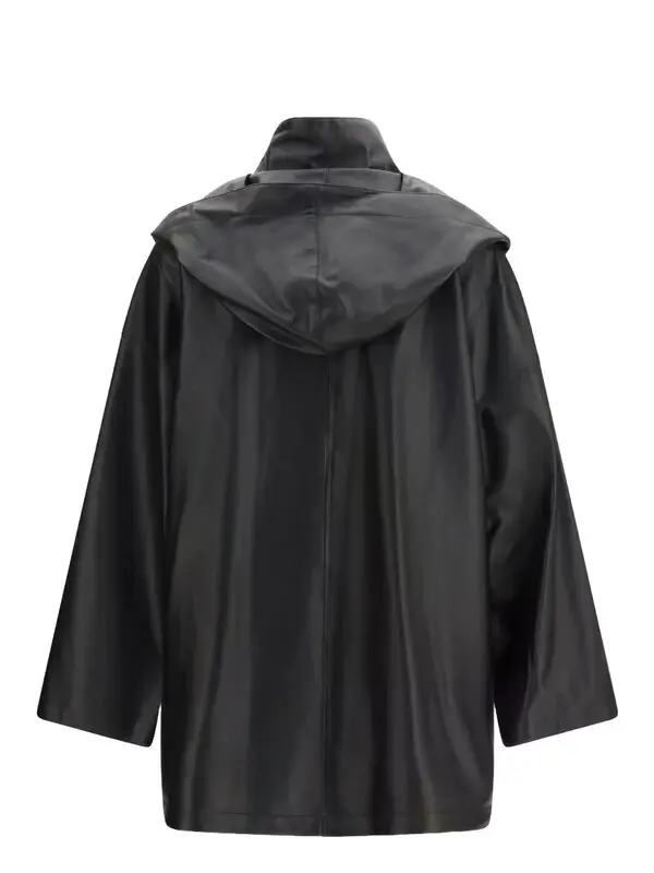 THE ROW Cassandre Leather Coat - Black